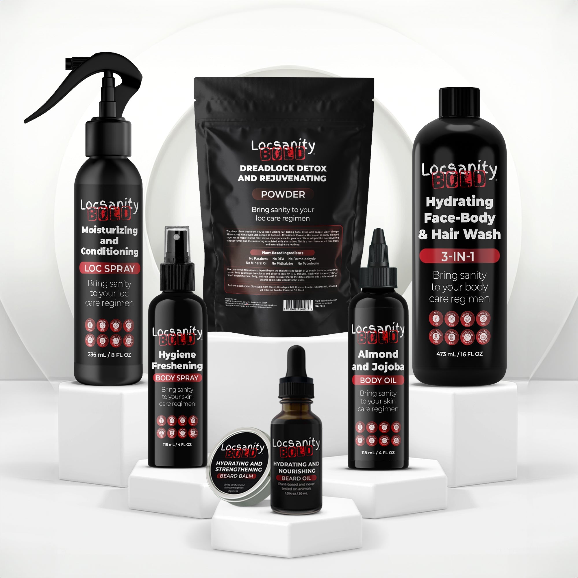 BOLD Men's Bundle, Loc Spray, 3-1 Shampoo, Hygiene Spray, Men's Body O ...