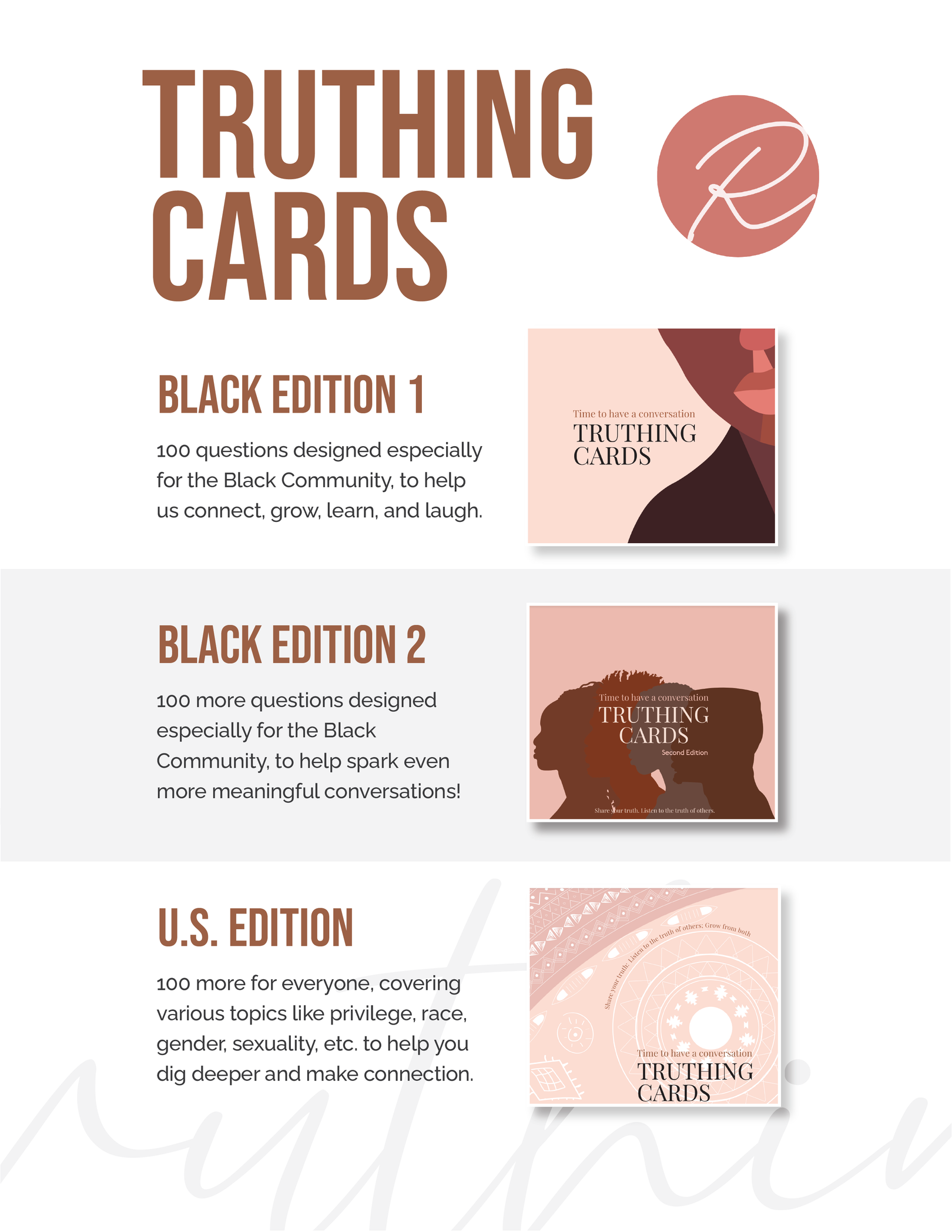 Truthing Cards: The U.S. Edition - 100+ Conversation Starters – Shop ...